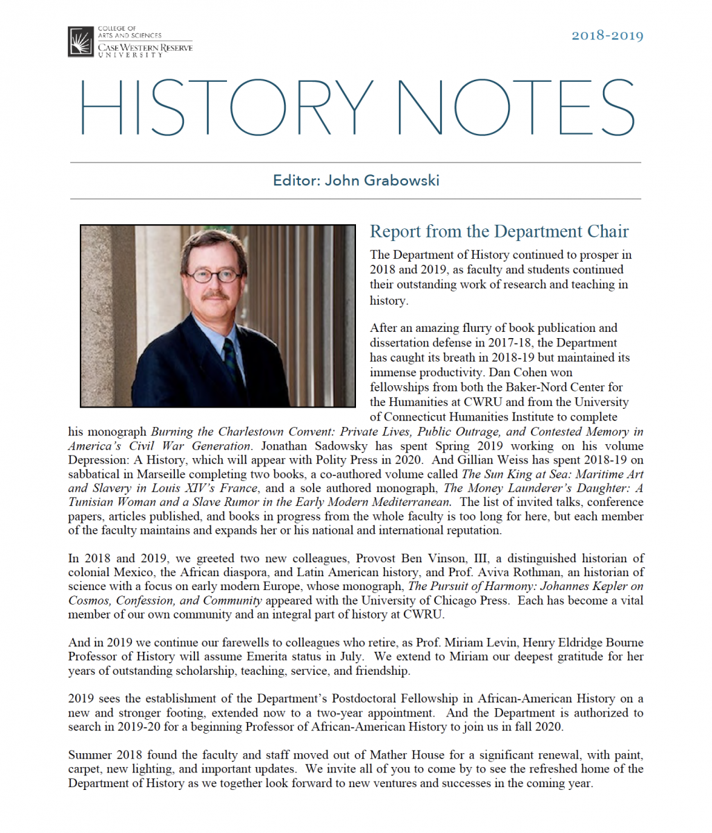 History Notes – Department of History