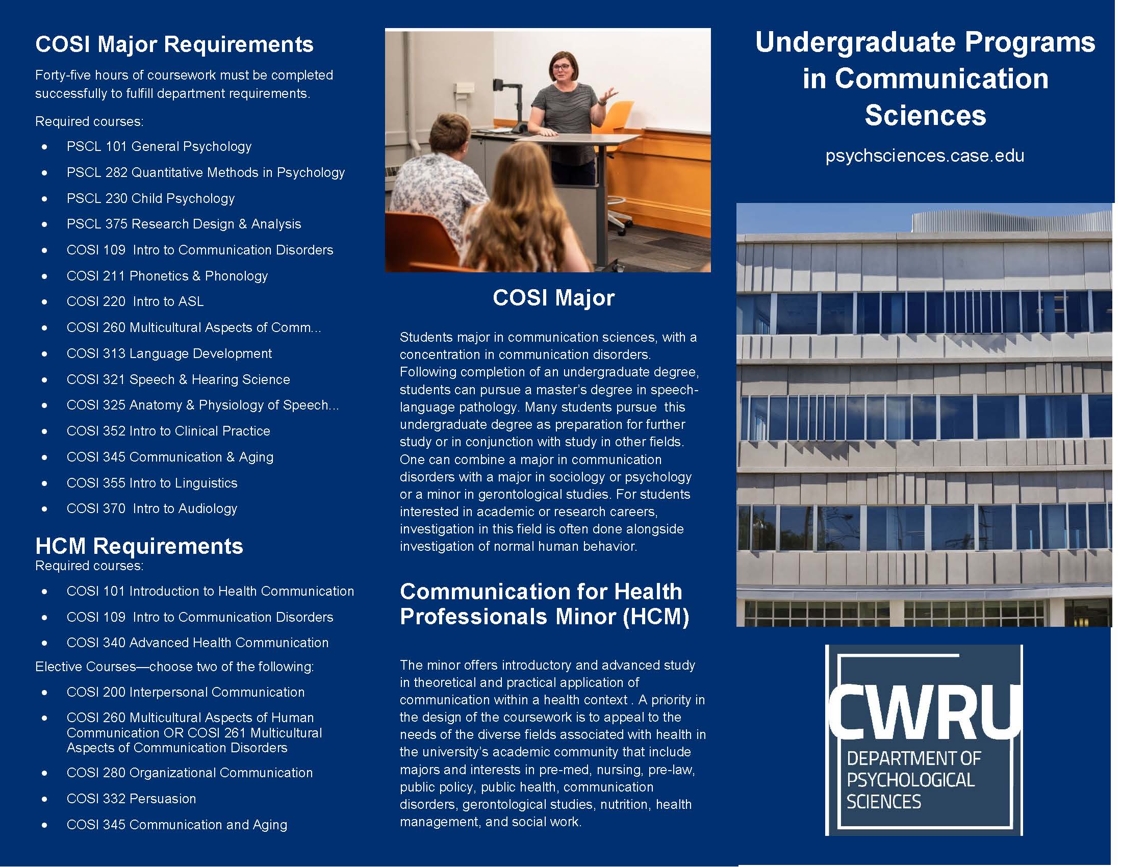 Undergraduate Programs in Communication Sciences - Department of ...