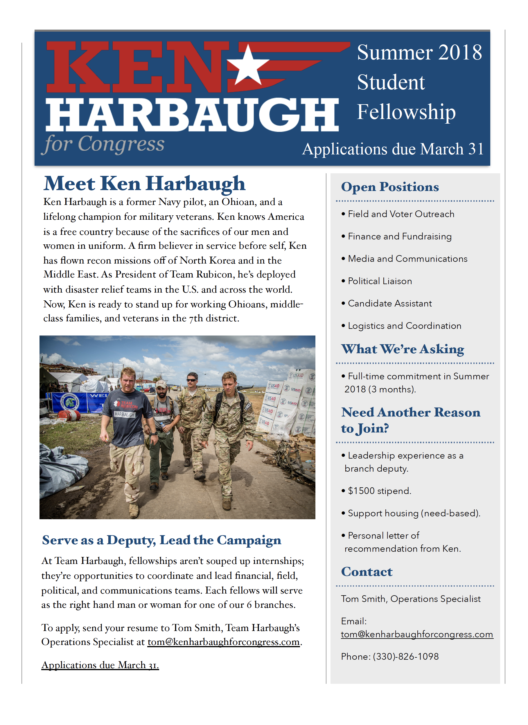 Congressional Campaign Internships – Undergraduate Humanities