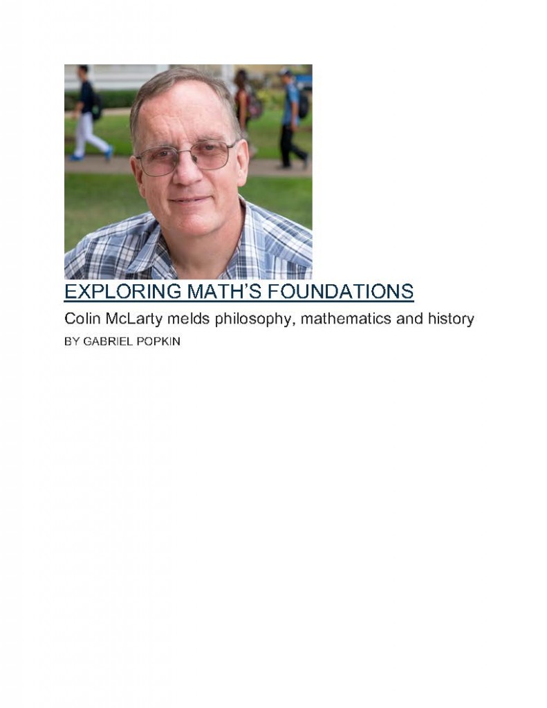 In the News: Colin McLarty and the Philosophy of Mathematics ...