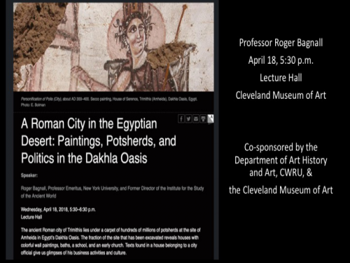 Professor Roger Bagnall Lecture April 18! – Department of Art History ...