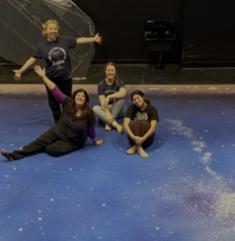 Jill-Davis-and-team-on-set-of-Almost-Maine_CWRU-theater-2023 - College of Arts and Sciences