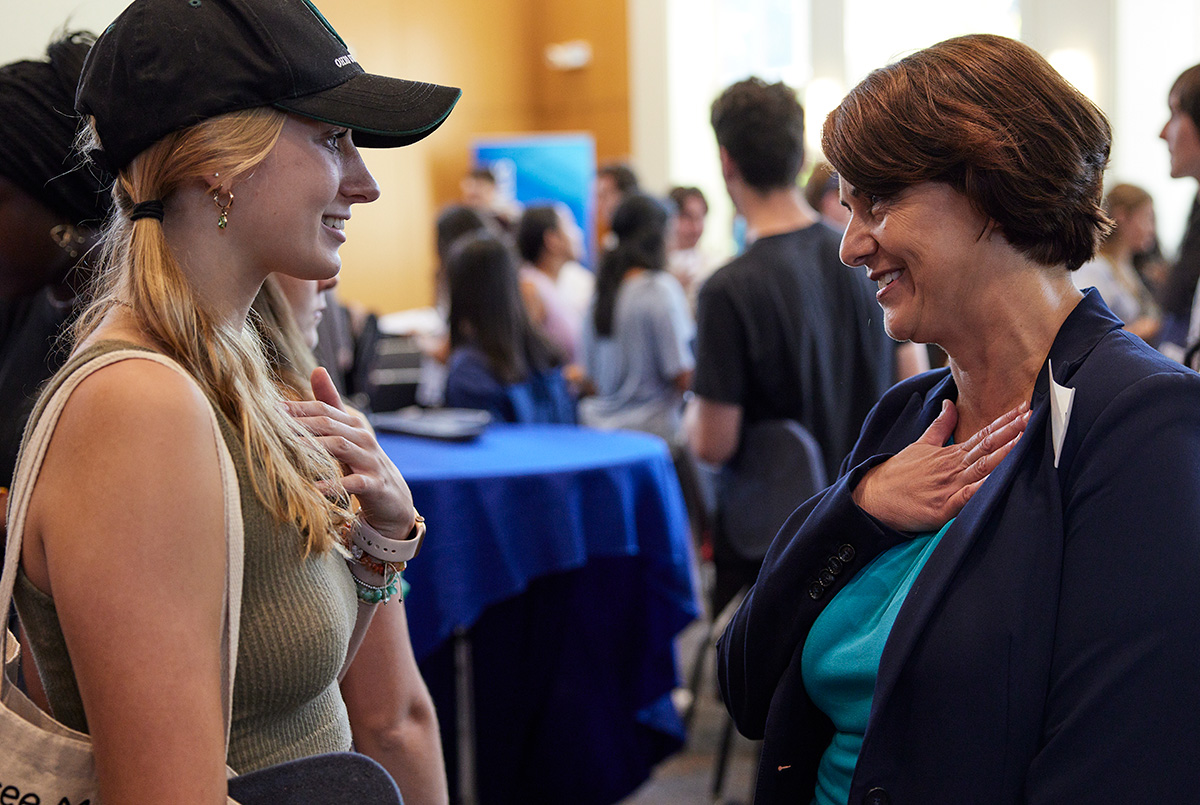 CAS-Dean-Joy-Ward-with-female-student-at-orientation-event-2022-Cropped ...